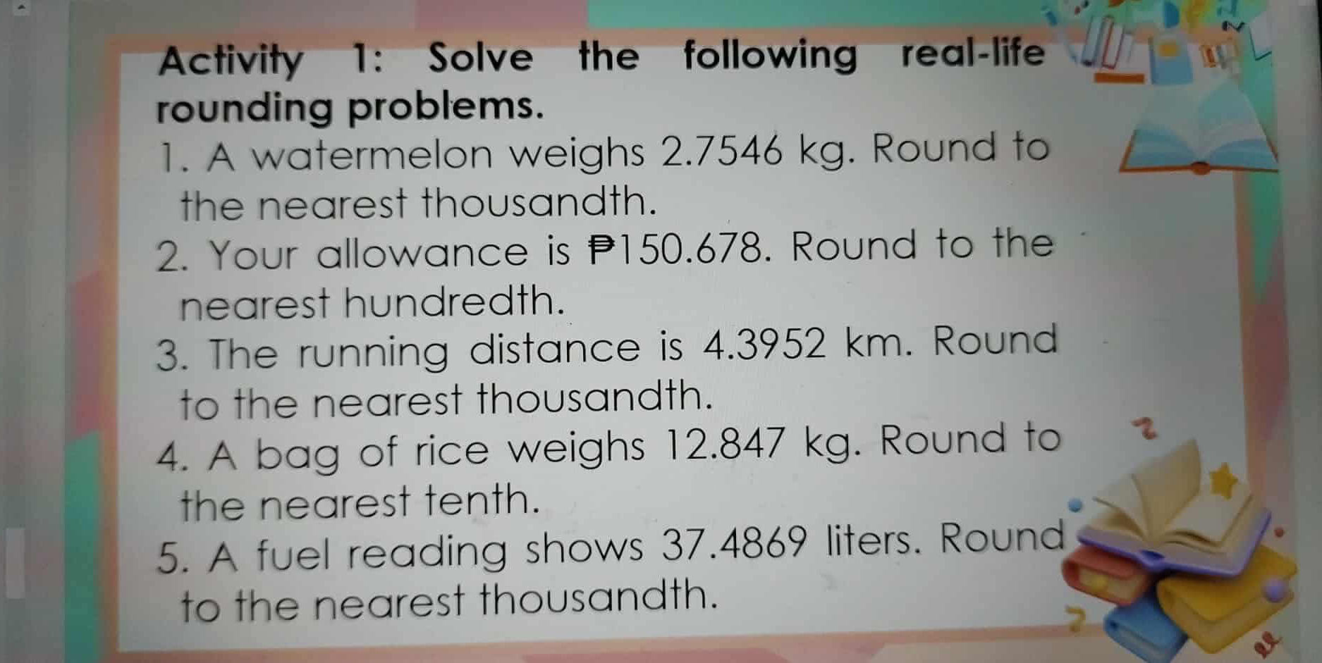 Activity 1: Solve the following real-life | StudyX