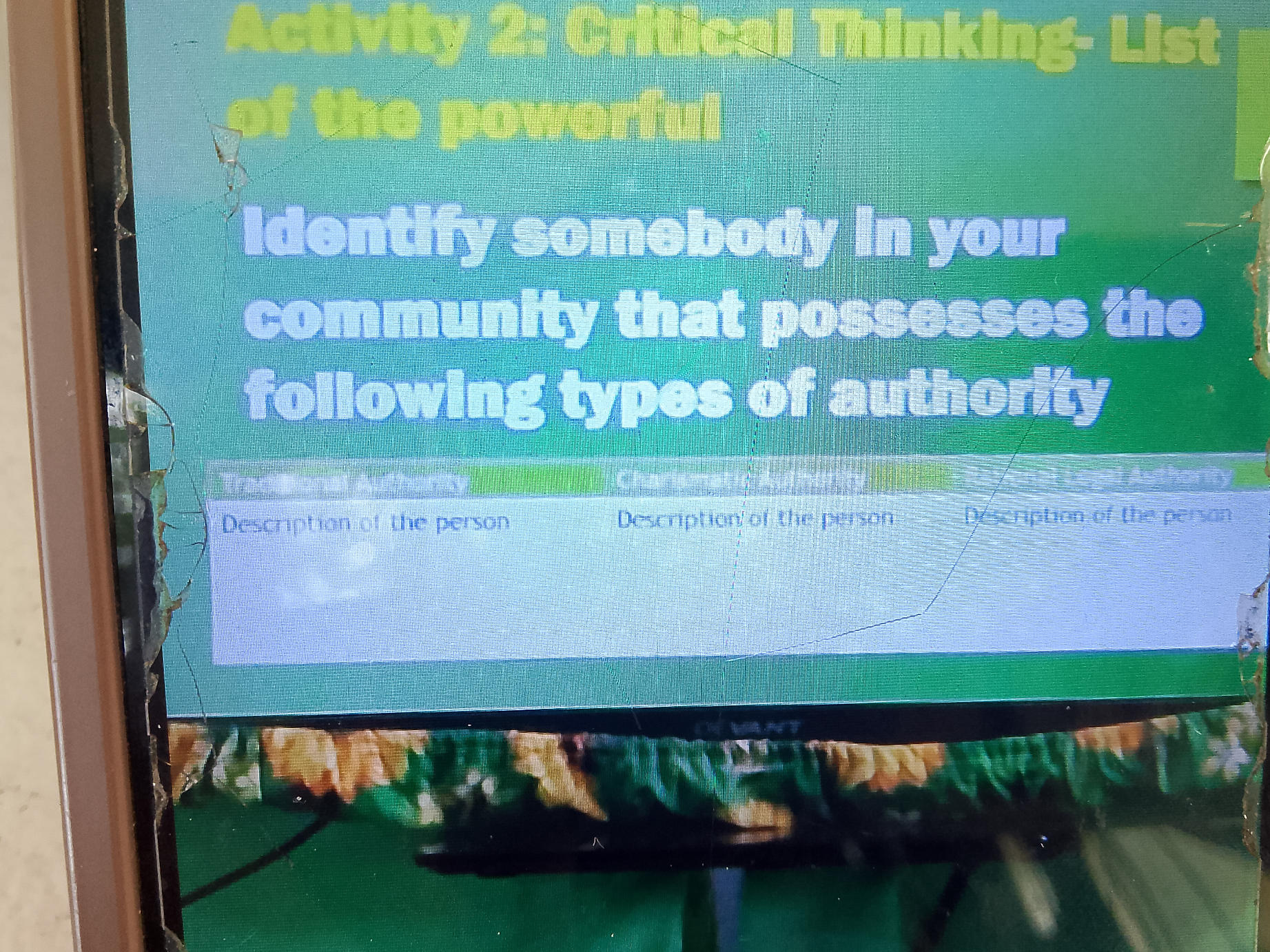 Identify somebody in your community that | StudyX