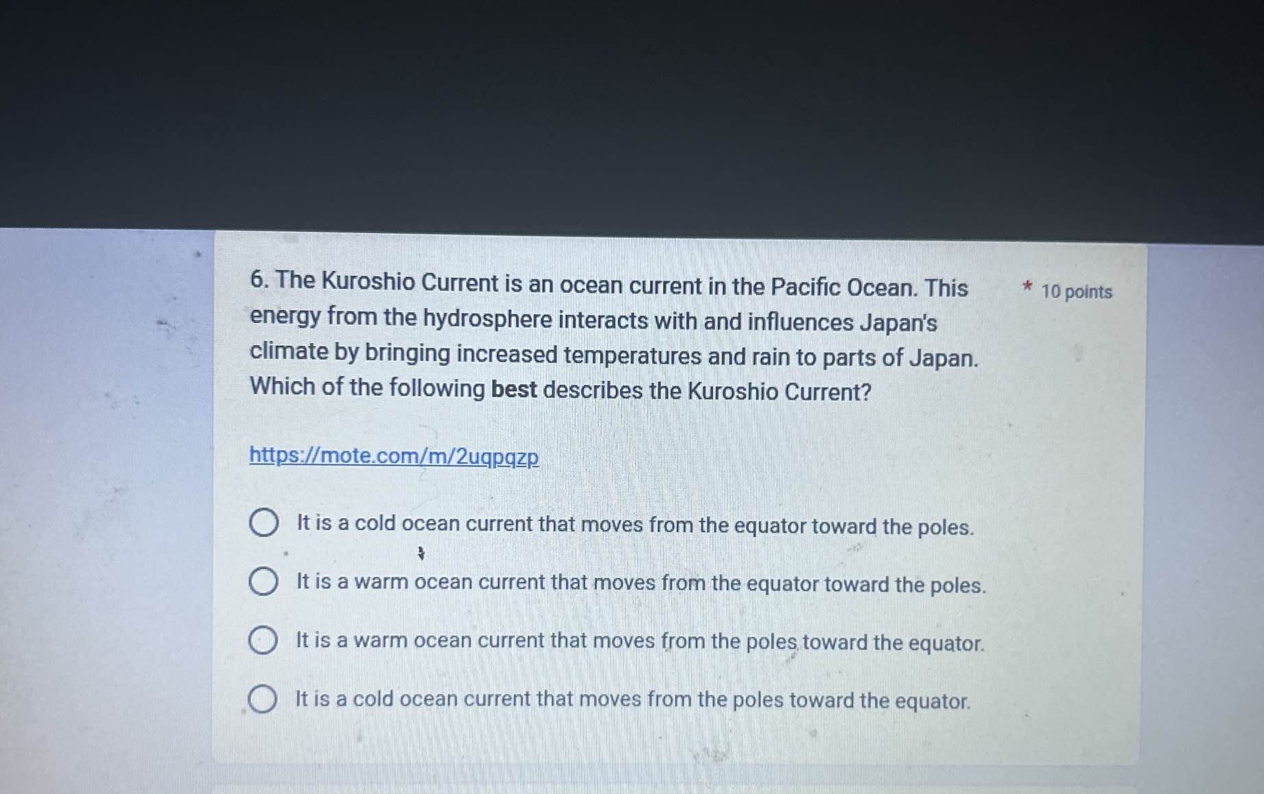 6. The Kuroshio Current is an ocean current | StudyX