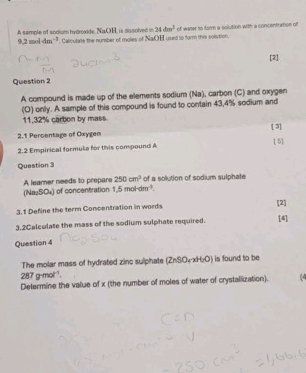 A sample of sodium hydroxide, NaOH, is | StudyX