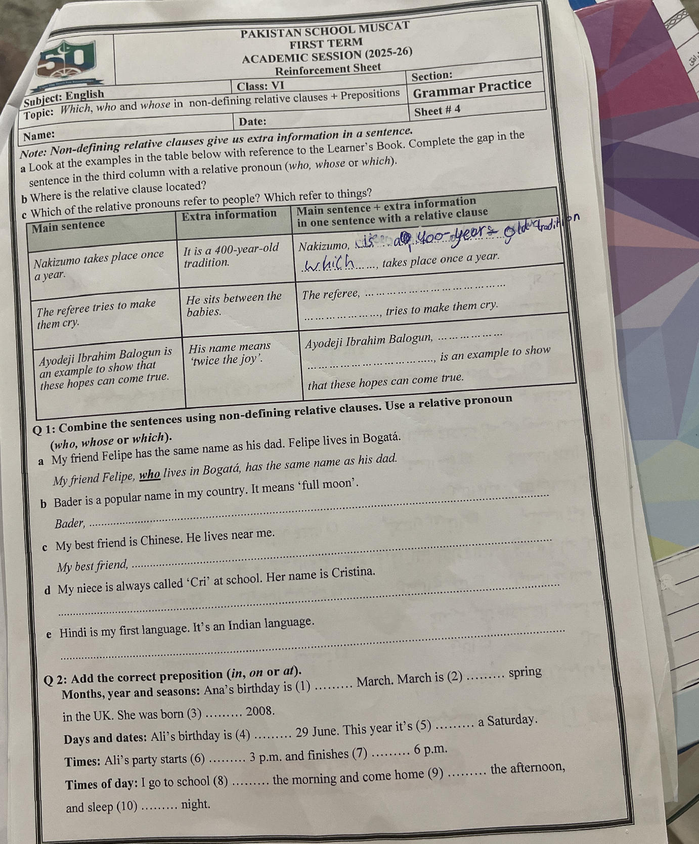 Note: Non-defining relative clauses give us | StudyX