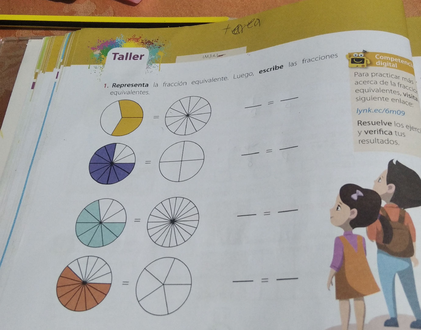 1. Representa la fracción equivalente. | StudyX
