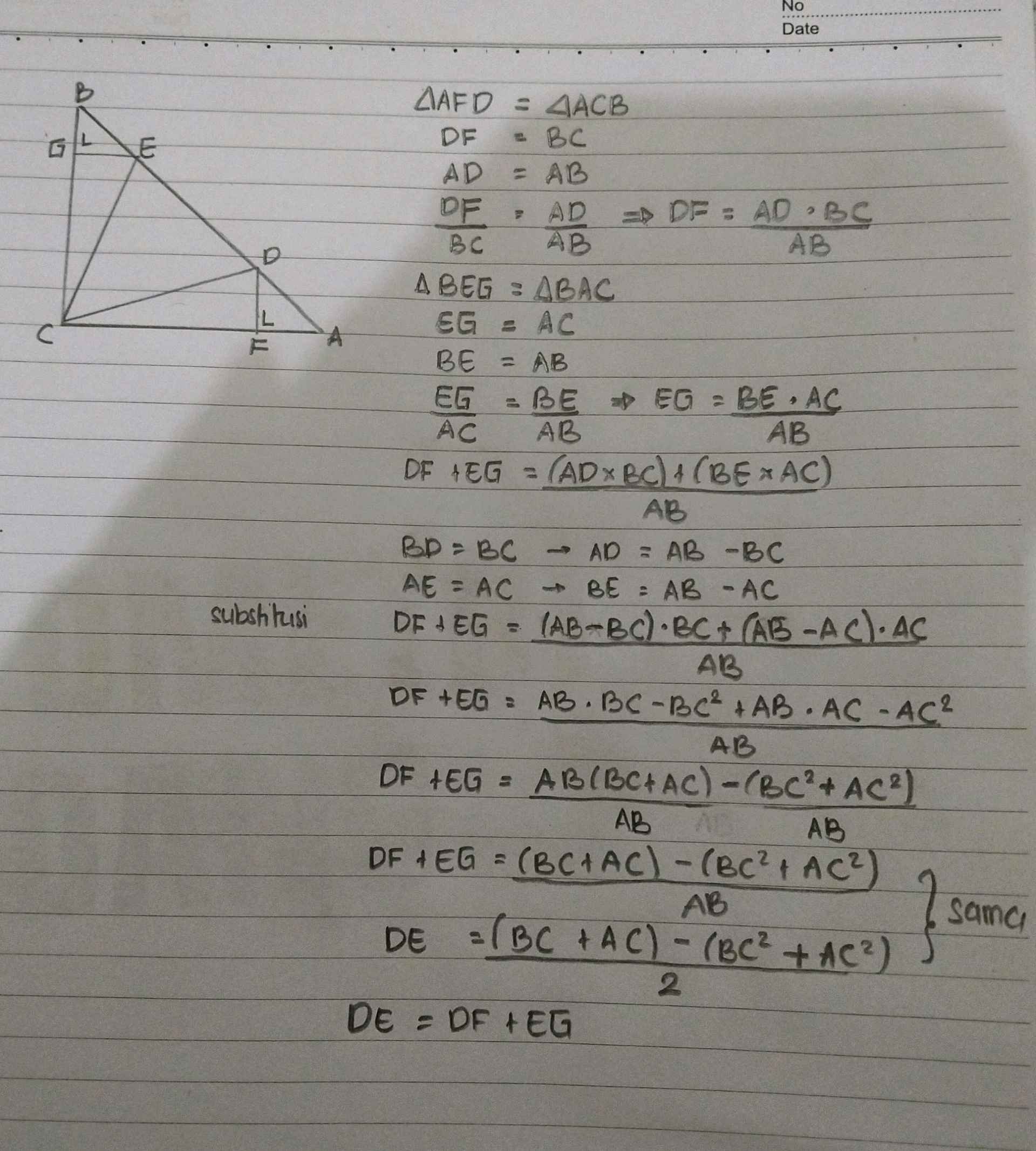$ AFD = ACB$ $DF = BC$ $AD = AB$ $ | StudyX