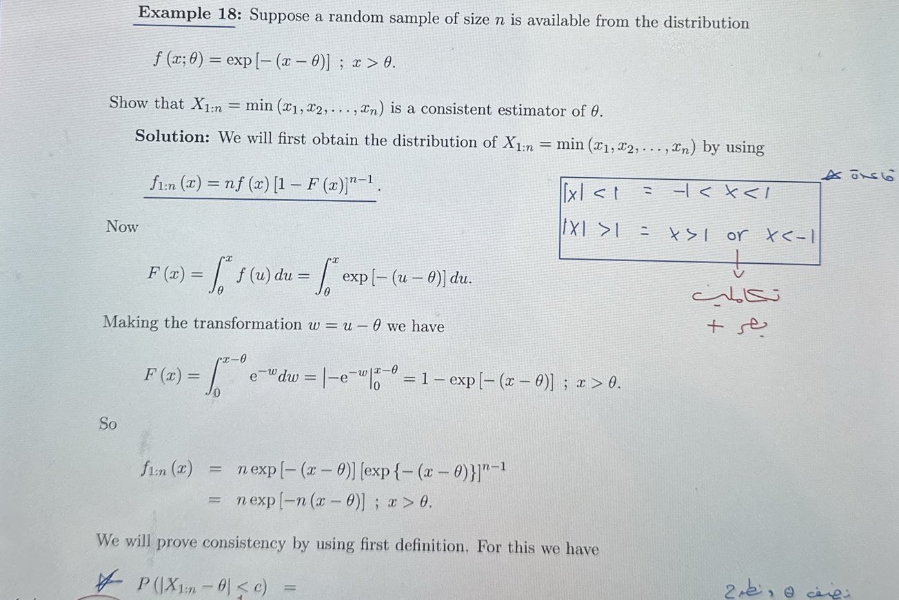 Example 18: Suppose a random sample of size | StudyX