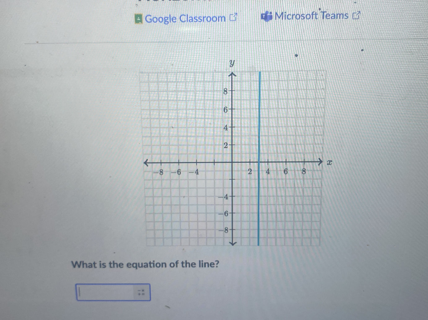 What is the equation of the line? ![Graph | StudyX