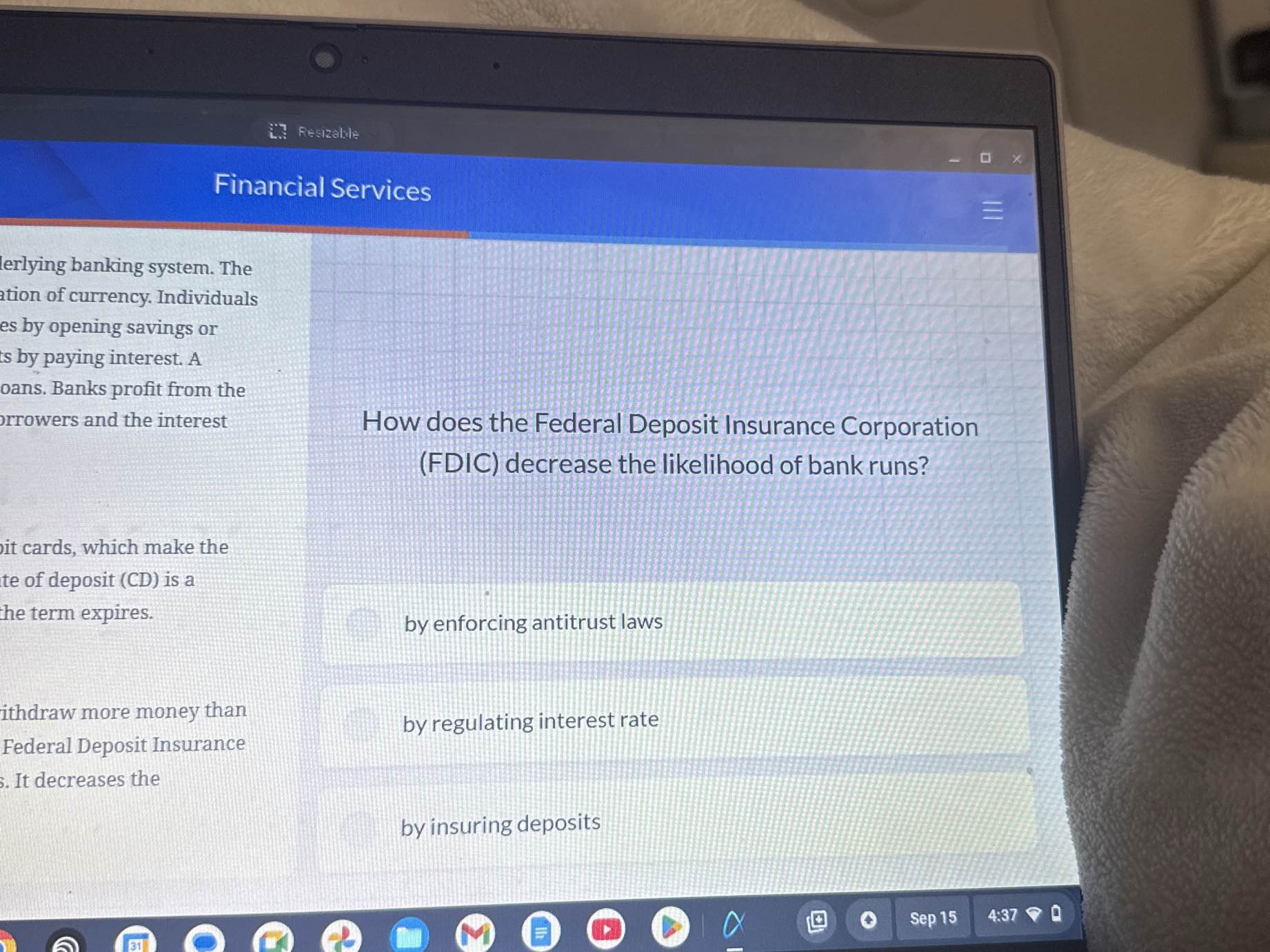 How does the Federal Deposit Insurance | StudyX