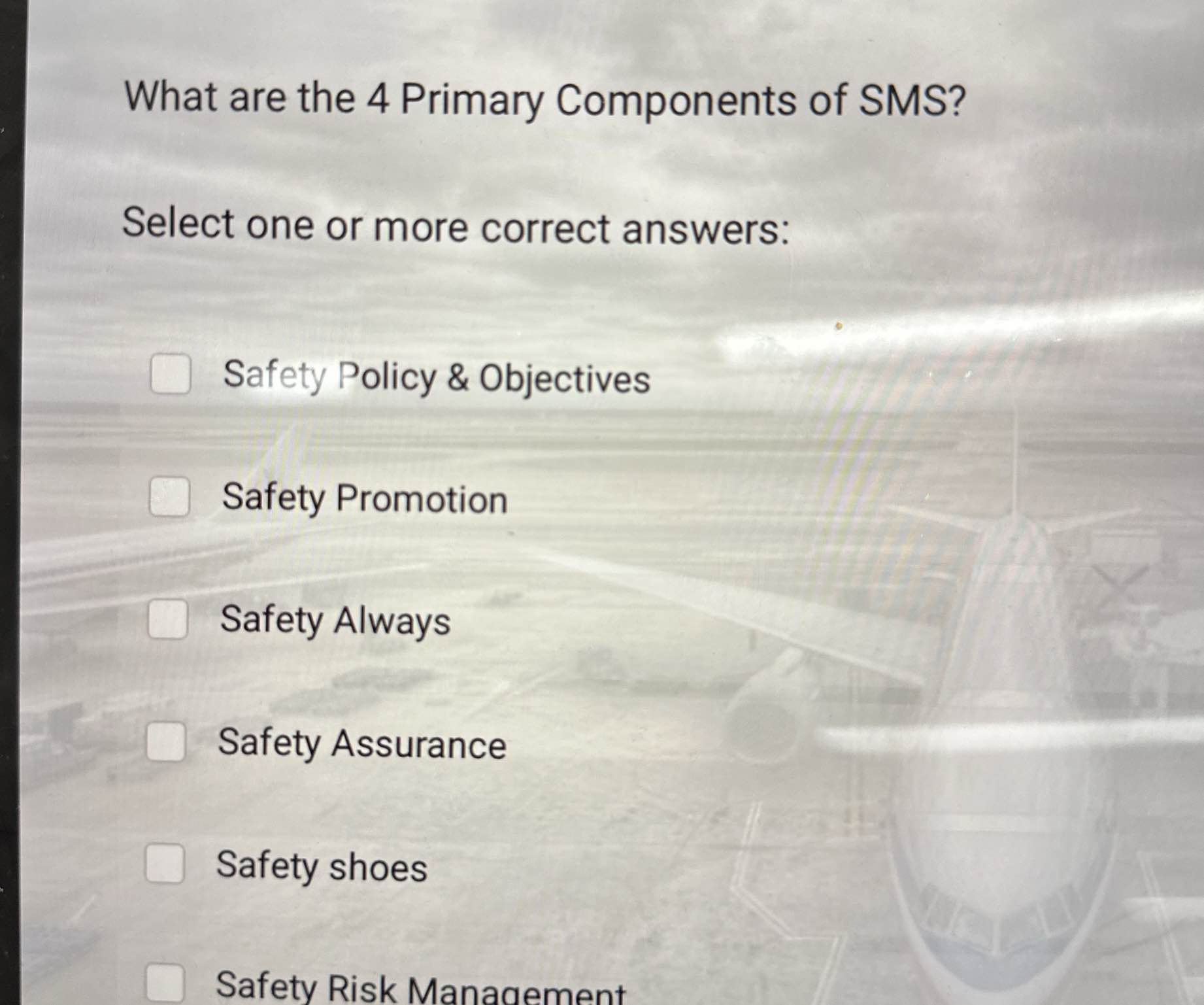 What are the 4 Primary Components of SMS?