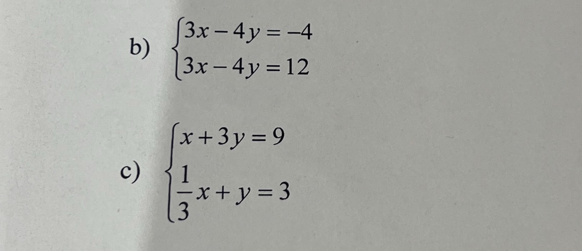Solve the system of equations: $ \ 3x - 4y | StudyX