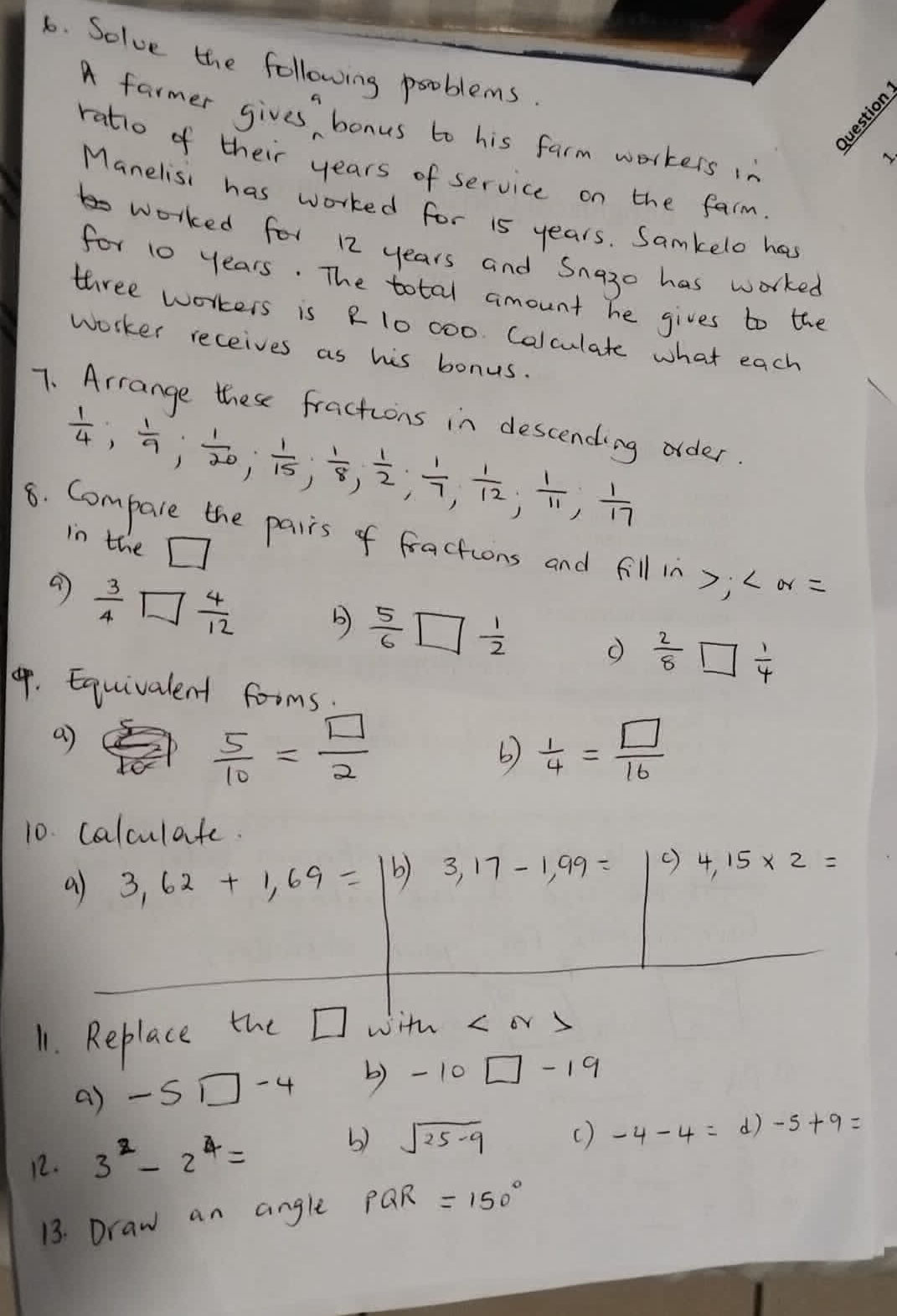 6. Solve the following problems. A farmer | StudyX