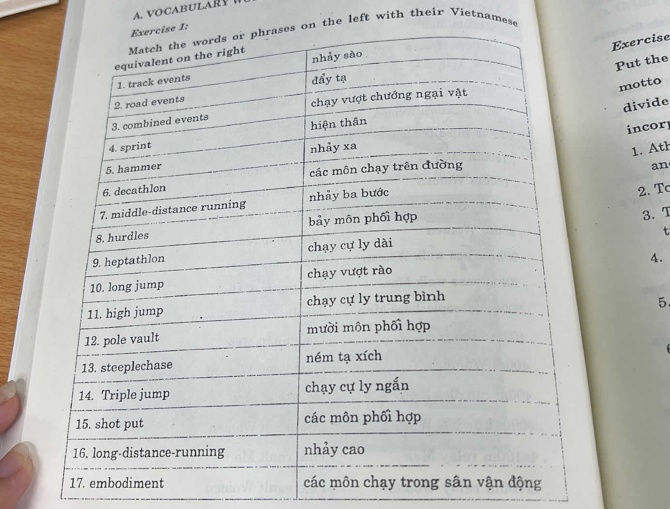 Exercise 1: Match the words or phrases on | StudyX