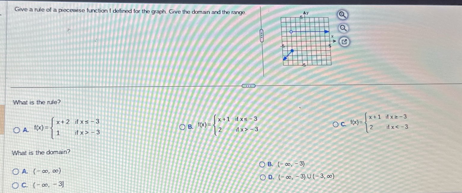 Give a rule of a piecewise function f | StudyX