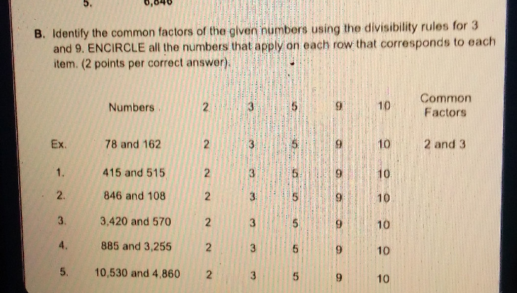 Identify the common factors of the given | StudyX