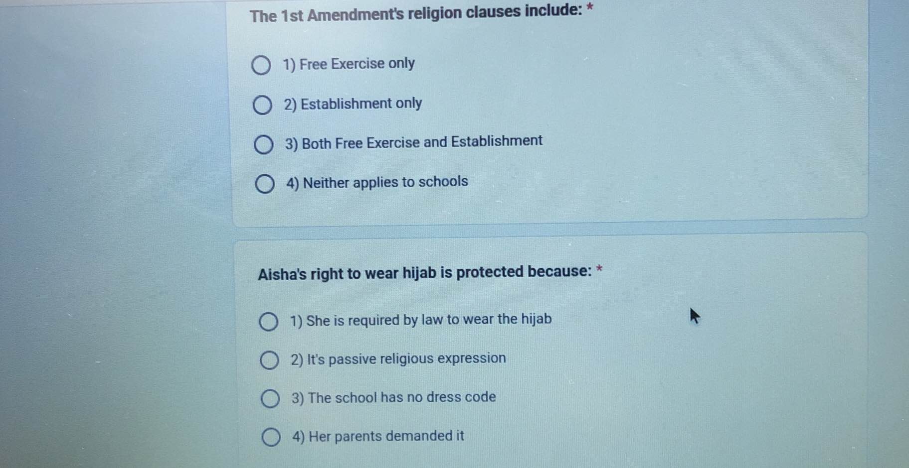 The 1st Amendment's religion clauses | StudyX