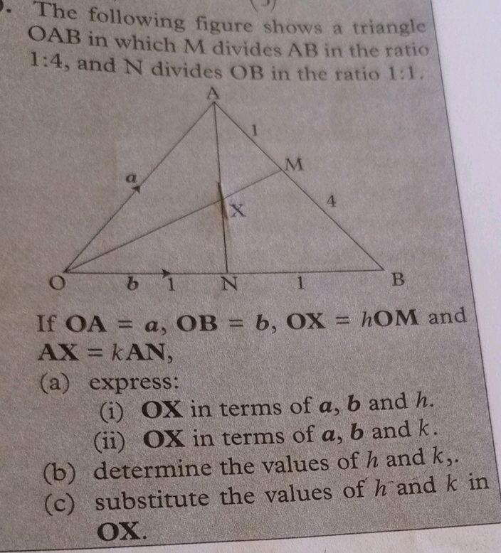 The following figure shows a triangle OAB in | StudyX