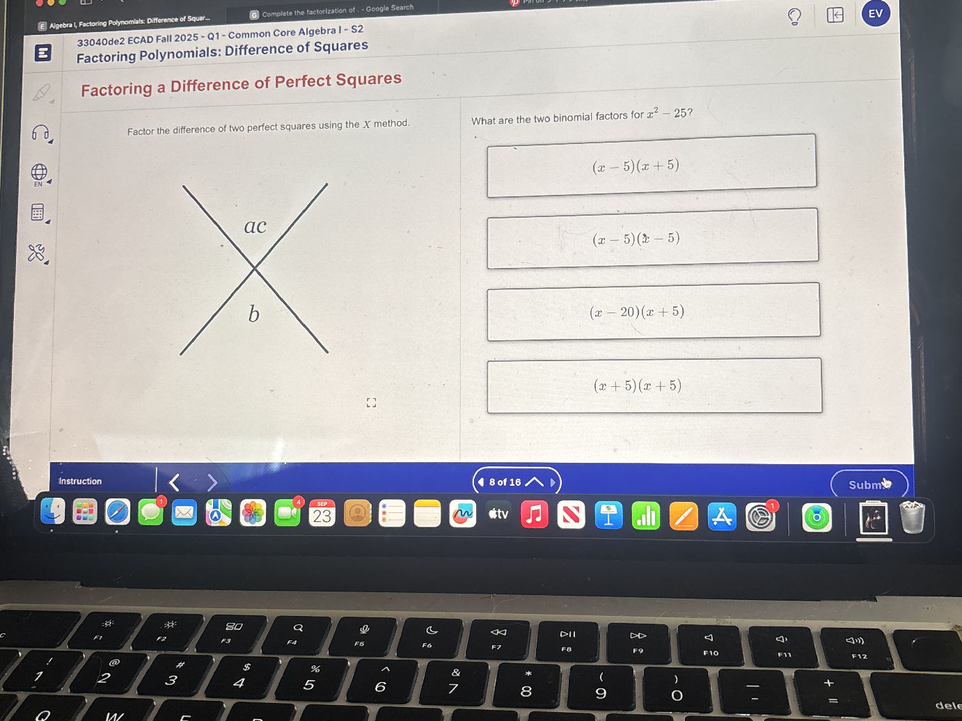 Factor the difference of two perfect squares | StudyX