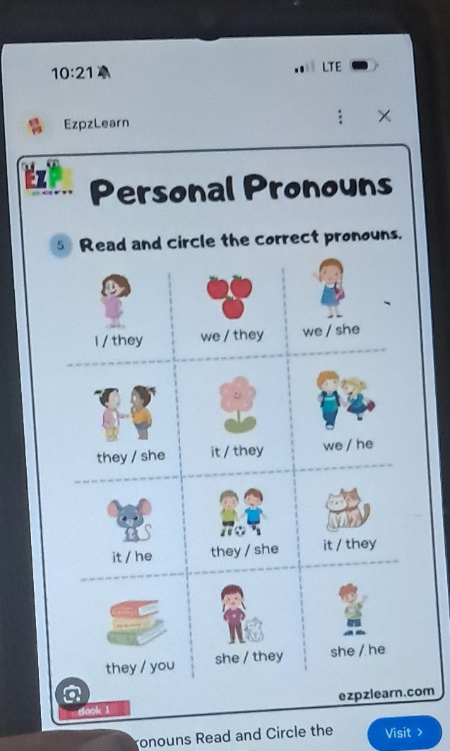 Read and circle the correct pronouns. I / | StudyX