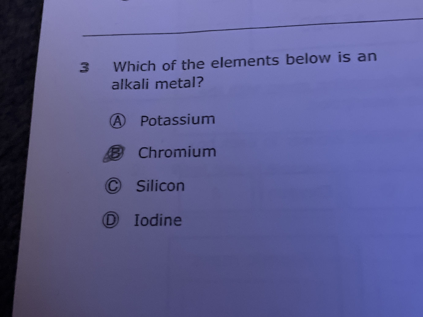 3 Which of the elements below is an alkali | StudyX