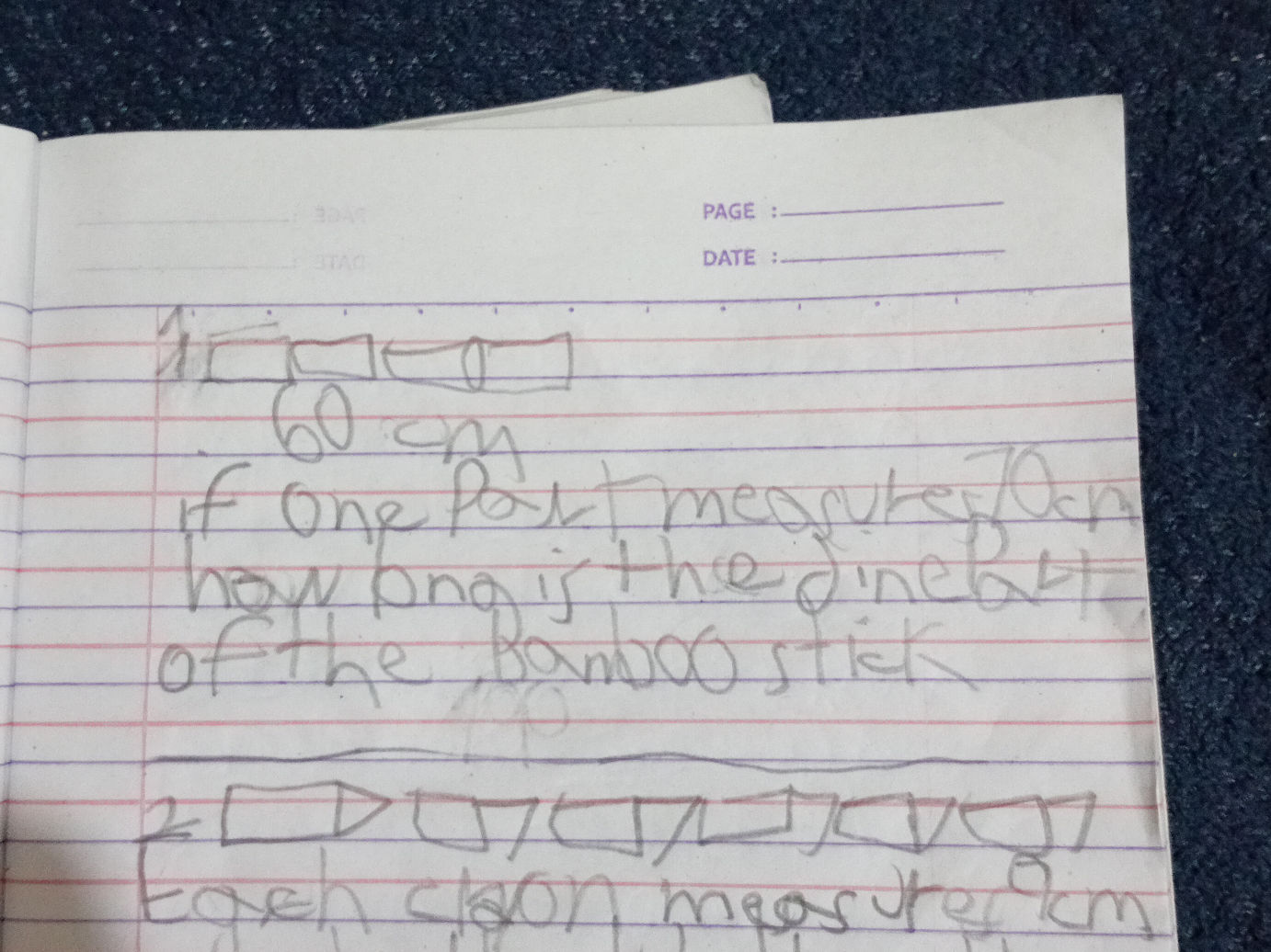 1 60 cm if One Part measures 70cm how long | StudyX