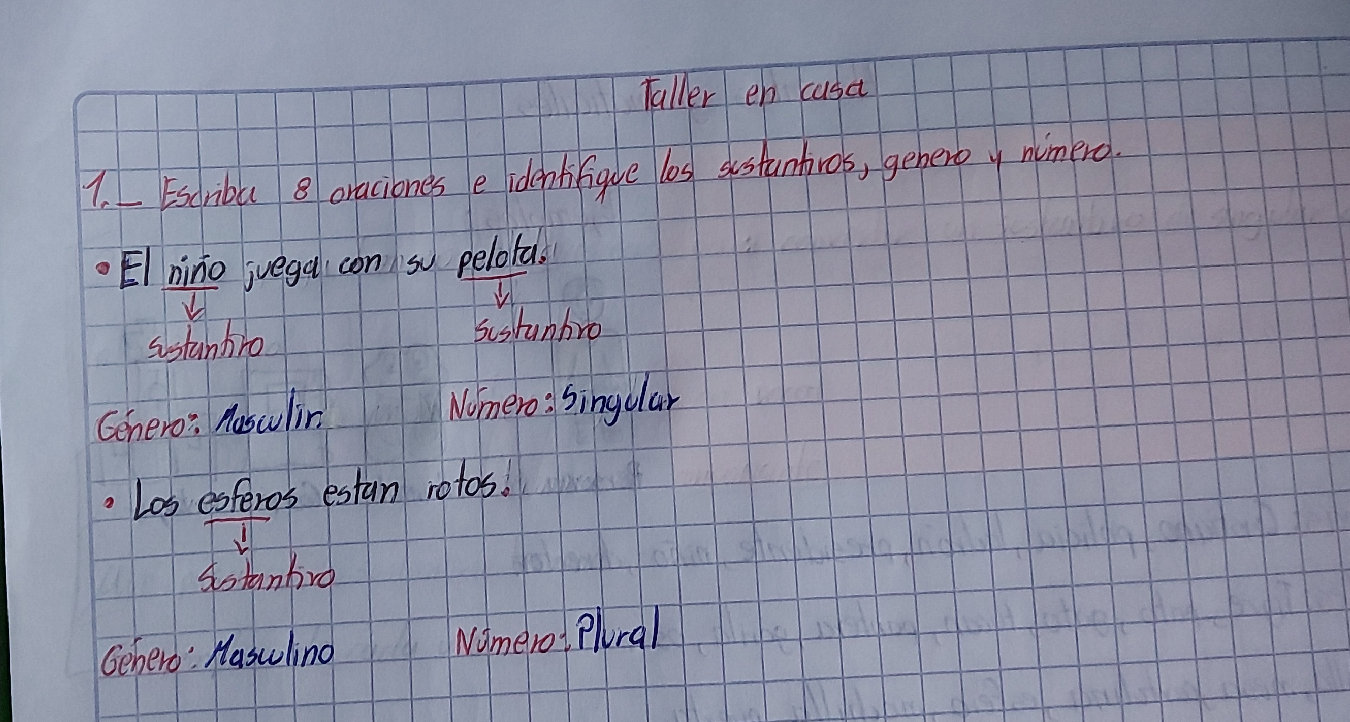 Escriba 8 oraciones e identifique los | StudyX