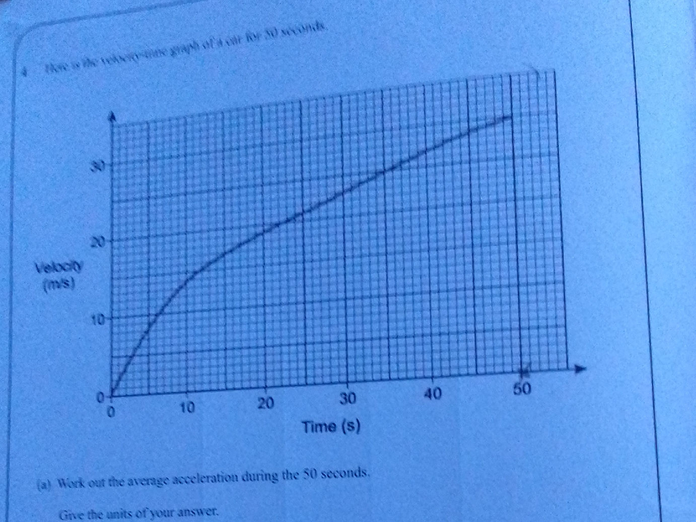 Here is the velocity-time graph of a car for | StudyX