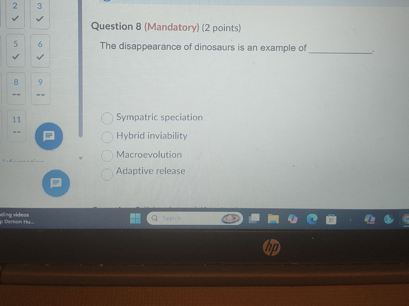 Question 8 (Mandatory) (2 points) The | StudyX