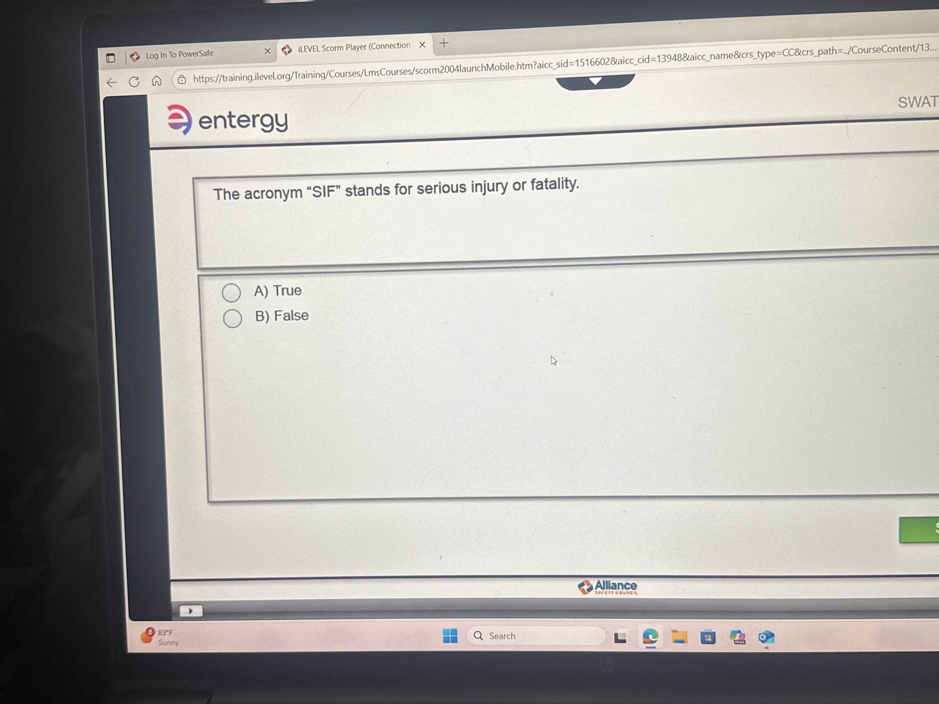 The acronym "SIF" stands for serious injury | StudyX