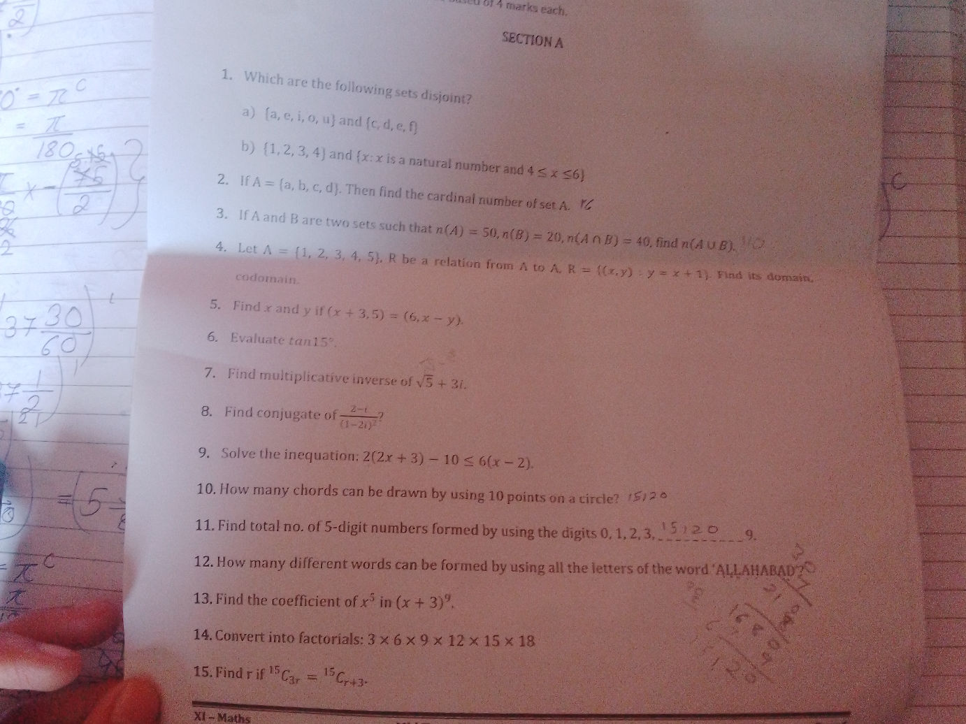 If A and B are two sets such that n(A) = 50, | StudyX