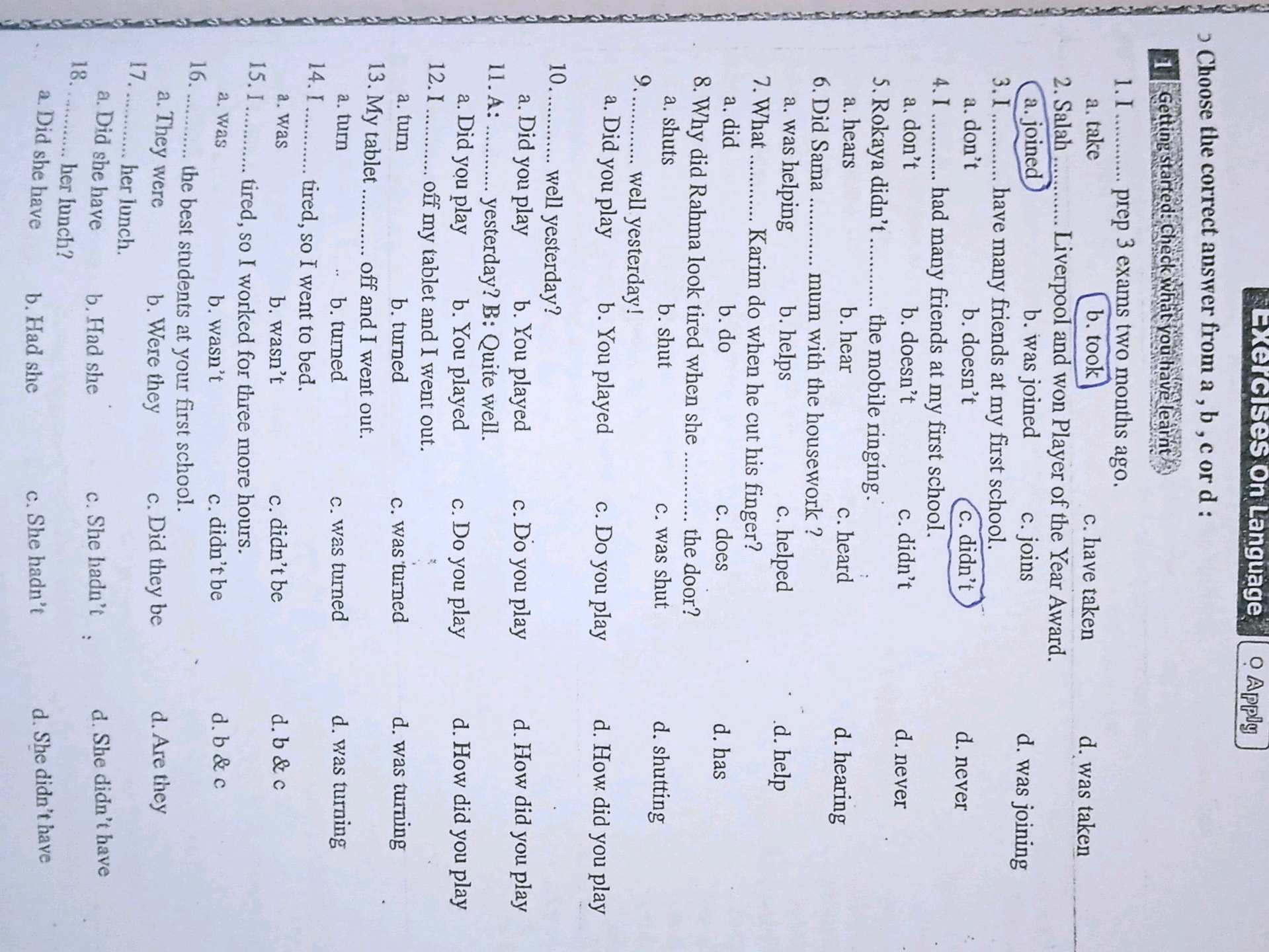 Choose the correct answer from a,b,c or d: | StudyX