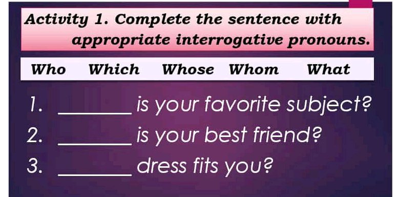Complete the sentence with appropriate | StudyX