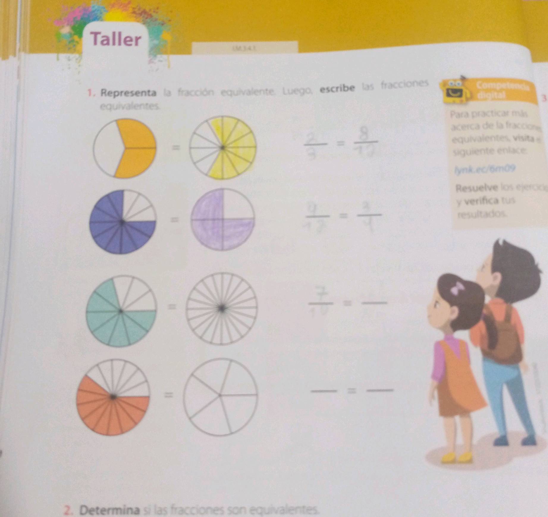 1. Representa la fracción equivalente. | StudyX