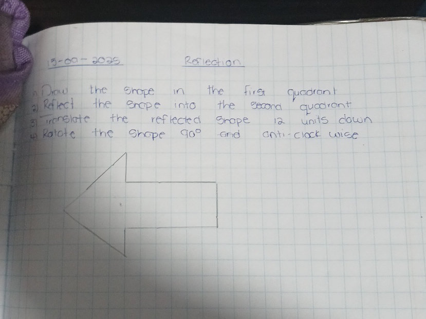 1) Draw the shape in the first quadrant. | StudyX