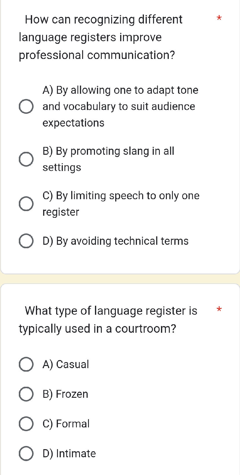 What type of language register is typically | StudyX