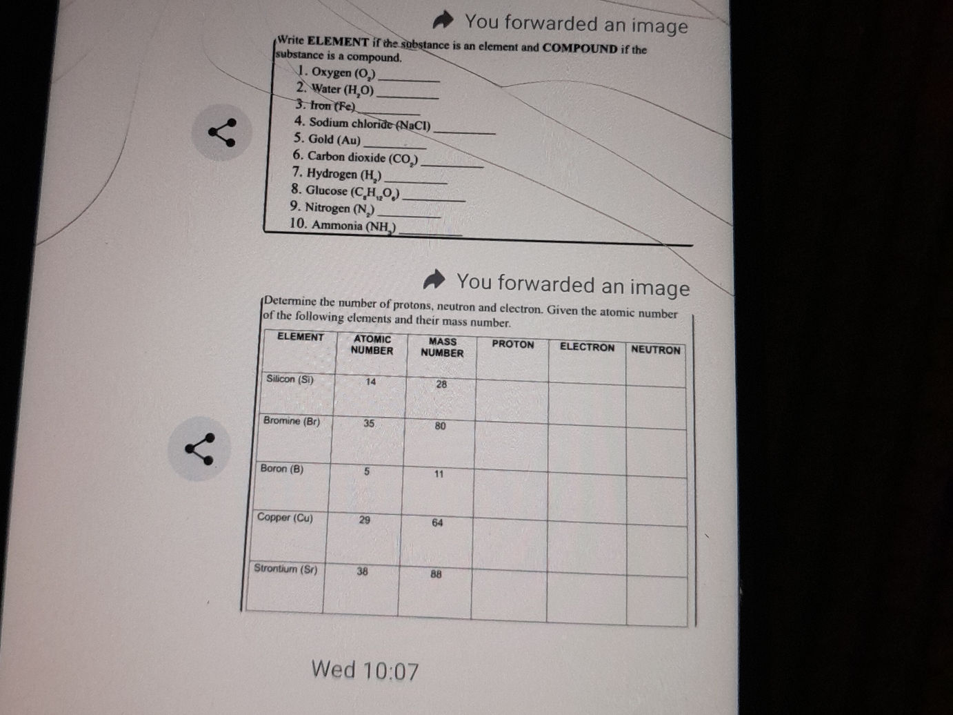 Write ELEMENT if the substance is an element | StudyX