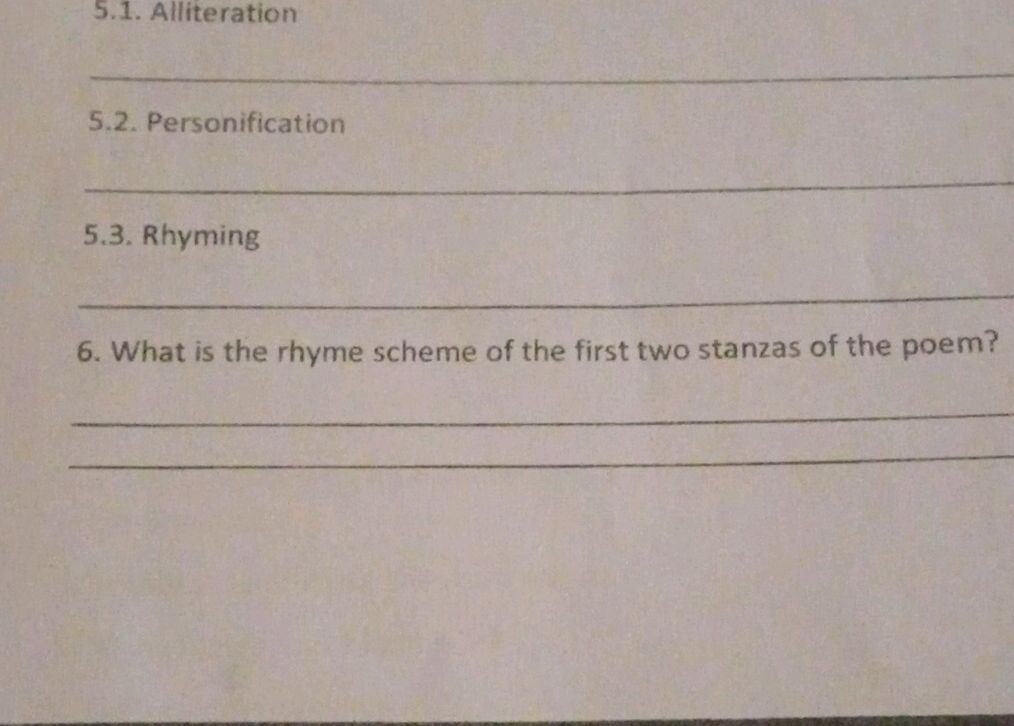 6. What is the rhyme scheme of the first two | StudyX