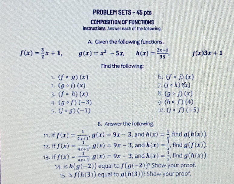 A. Given the following functions. $f(x) = | StudyX
