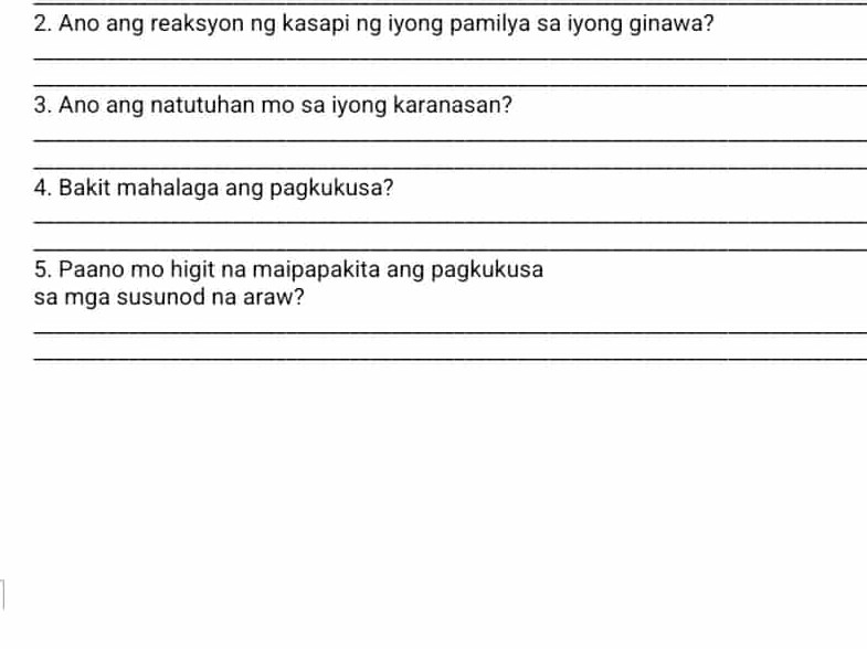 2. Ano ang reaksyon ng kasapi ng iyong | StudyX