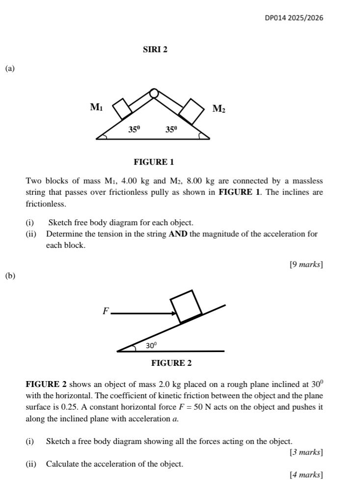 Two blocks of mass M1, 4.00 kg and M2, 8.00 | StudyX