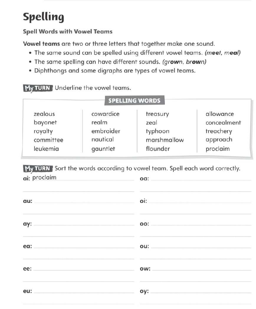 Spell Words with Vowel Teams Vowel teams | StudyX