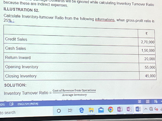 Calculate Inventory-turnover Ratio from the | StudyX