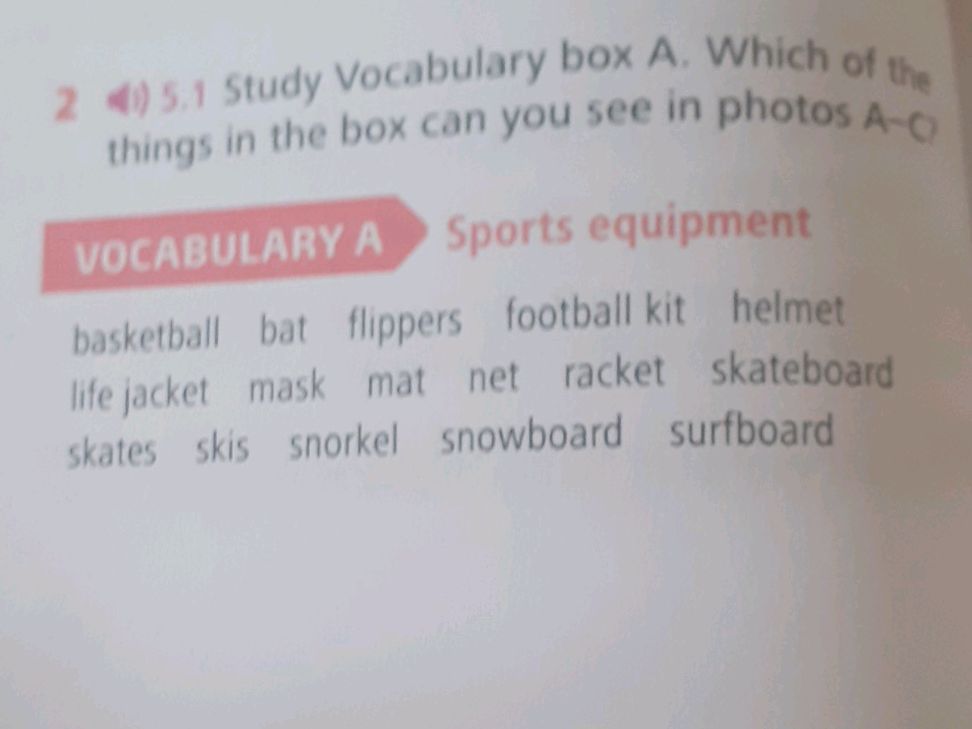 Study Vocabulary box A. Which of the things | StudyX