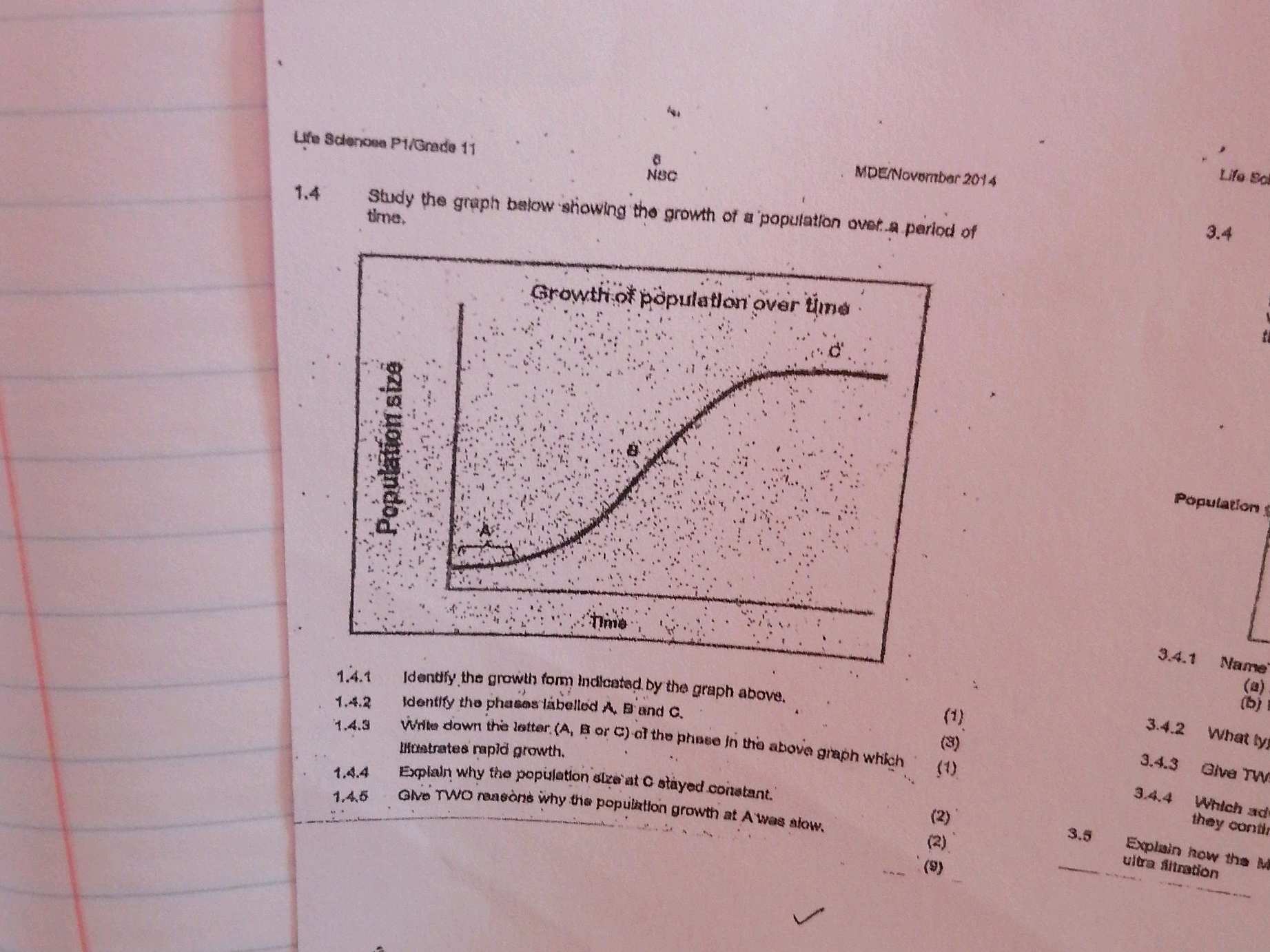 Study the graph below showing the growth of | StudyX