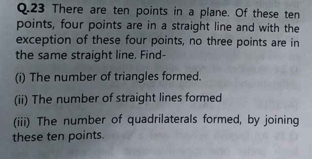 There are ten points in a plane. Of these | StudyX