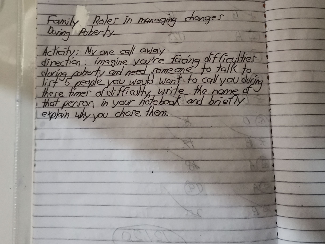 Family Roles in managing changes during | StudyX