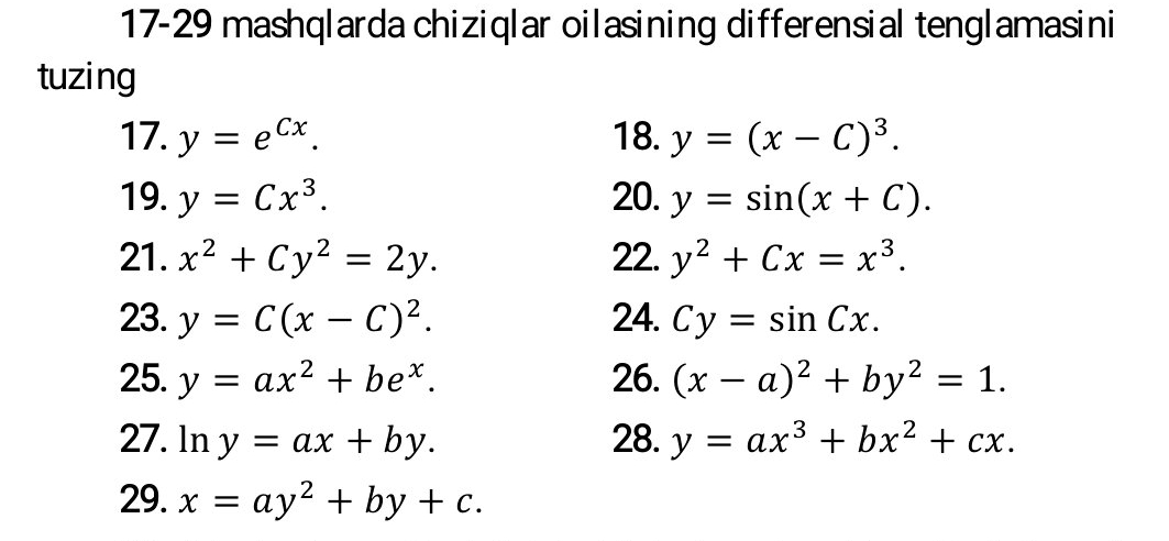 17-29 mashqlarda chiziqlar oilasining | StudyX