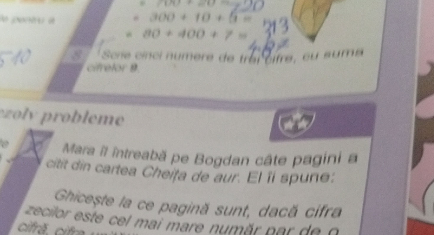 Scrie cinci numere de trei cifre, cu suma | StudyX