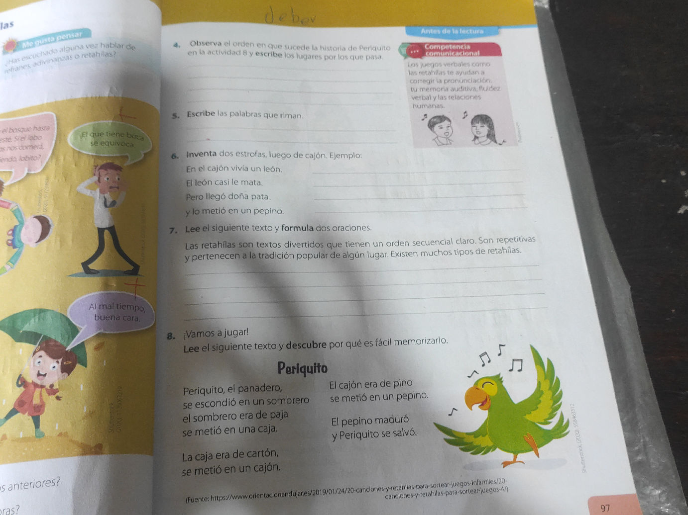 ¡Vamos a jugar! Lee el siguiente texto y | StudyX