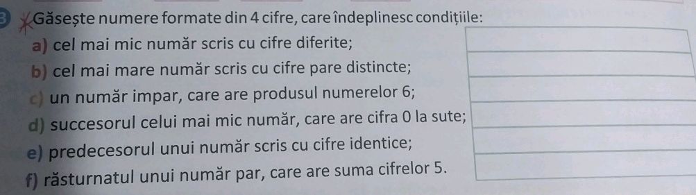 Găseşte numere formate din 4 cifre, care | StudyX