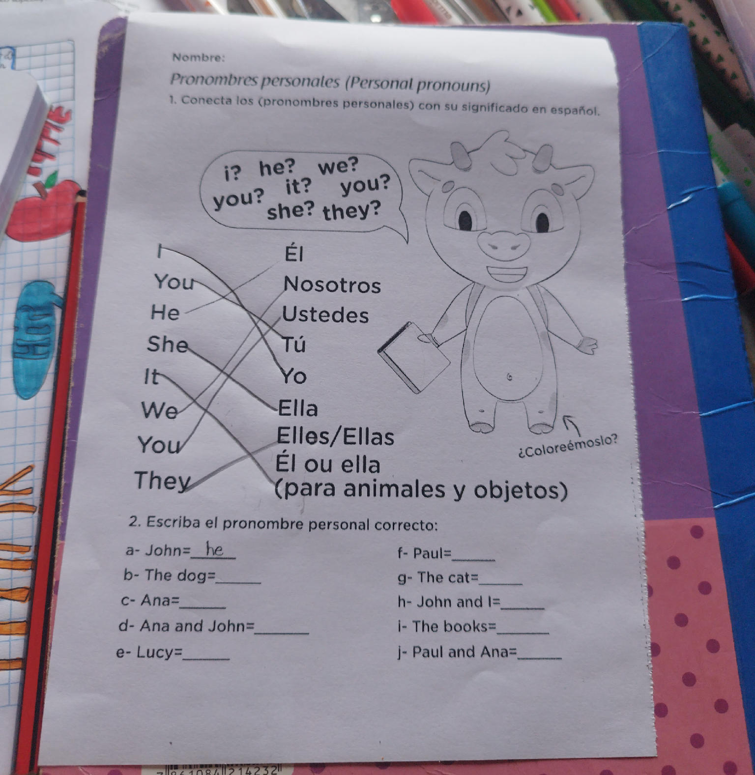 Pronombres personales (Personal pronouns) | StudyX