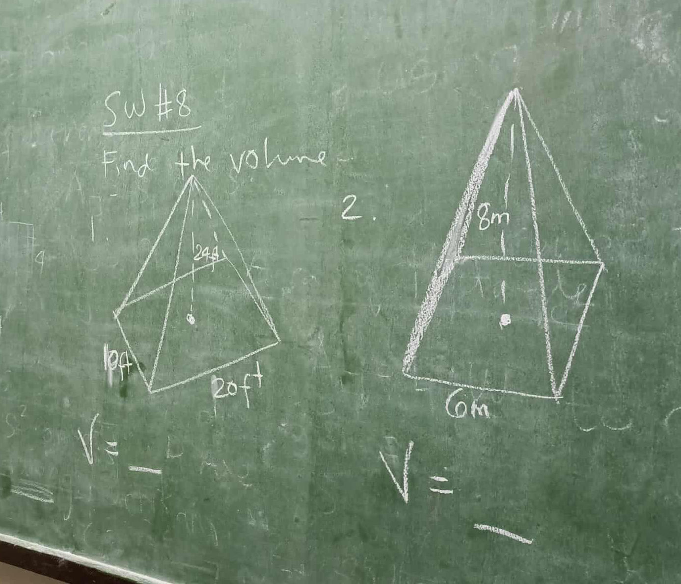 Find the volume. 1. [Diagram of a pyramid | StudyX