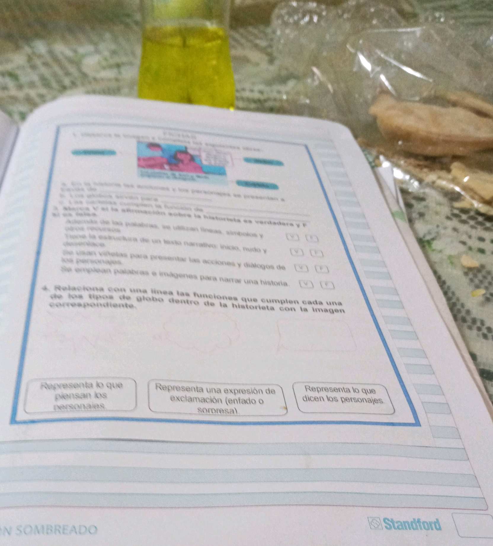 Marca V si la afirmación sobre la historieta | StudyX